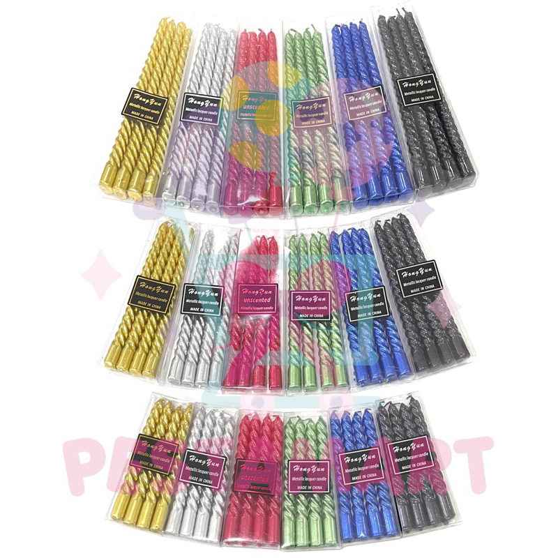 Jual Lilin Dekorasi Natal Ulir Metalik (4Pcs) | Shopee Indonesia