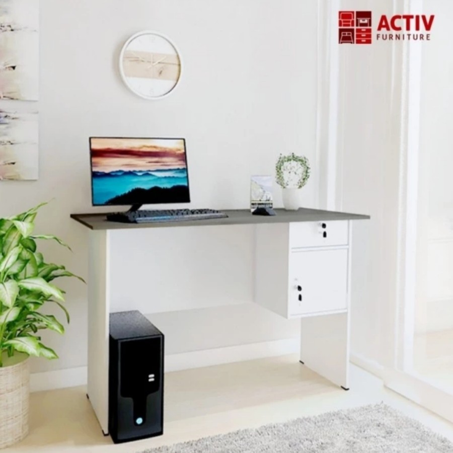 Jual meja tulis meja kantor meja belajar meja kerja meja putIh LULA MT ...