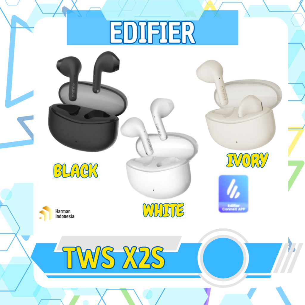Jual Edifier TWS X2S True Wireless Earbuds IP54 with Call NoiseCancellation | Shopee Indonesia
