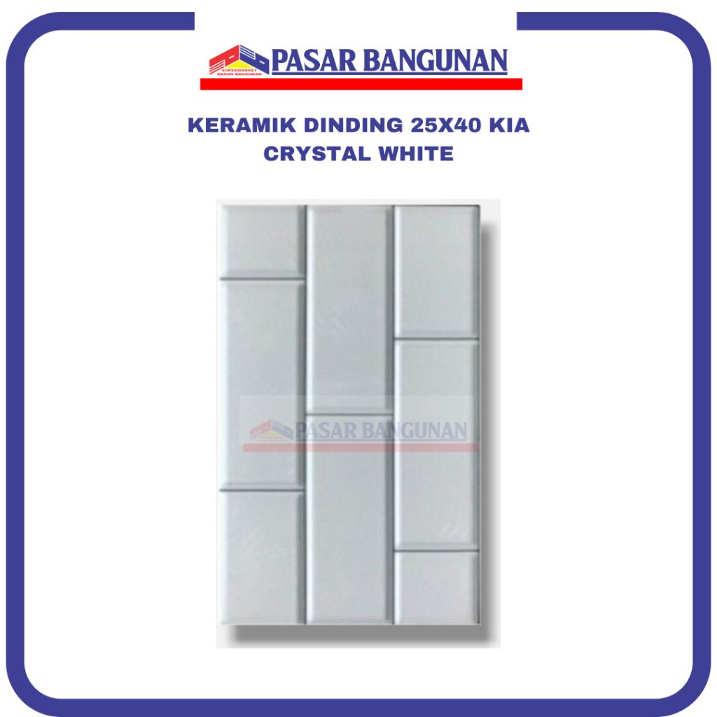 Jual KERAMIK DINDING 25x40 KIA CRYSTAL WHITE KW 1 | Shopee Indonesia