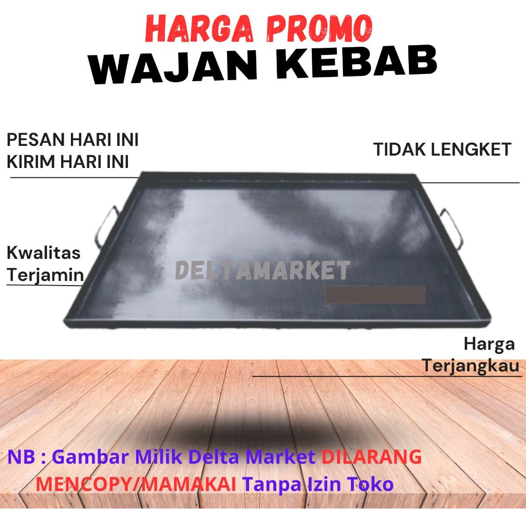 Jual Wajan Kebab dan Burger Persegi Panjang 40x70cm 2 tungku kompor ...