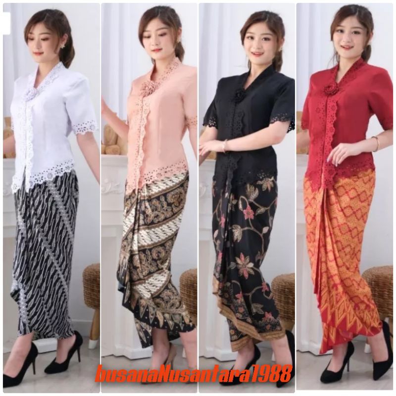 Jual atasan kebaya encim modern senada cut laser Viani free Bros dan ...