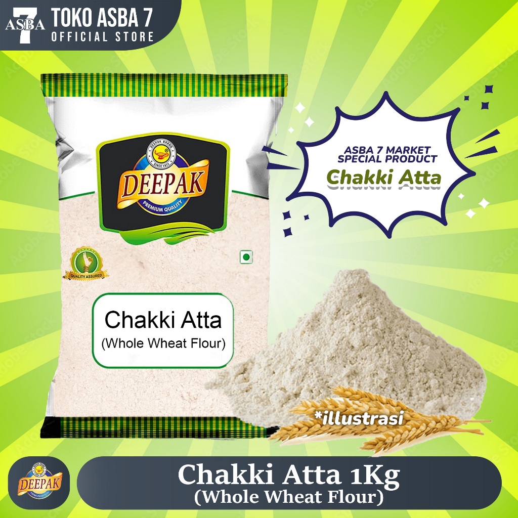 Jual DEEPAK CHAKKI ATTA / WHOLE WHEAT FLOUR 1KG | Shopee Indonesia