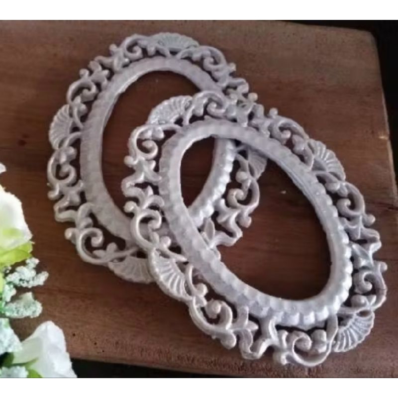 Jual Resin Frame Foto Oval Batik Kecil Mahar Scrapbook | Resin Bahan ...