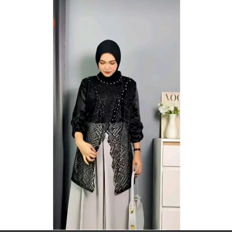 Jual Zize Outer Brokat Organza Full Payet / Tunik Brokat / Baju Hari ...