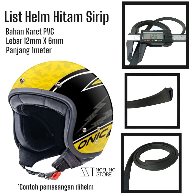 Jual List Helm KYT Model Sirip Hitam Harga Per 1 Meter | Shopee Indonesia