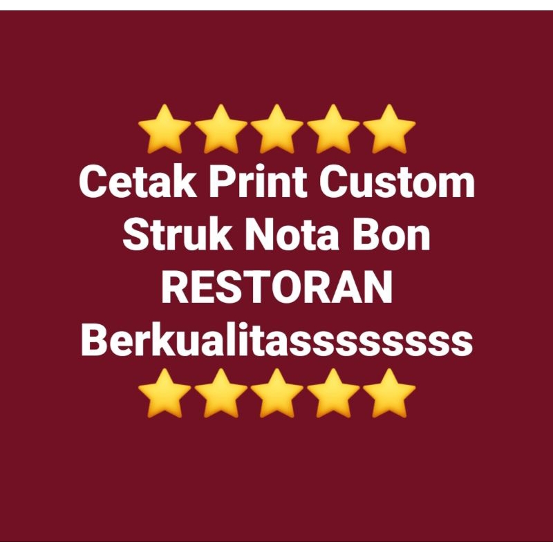 Jual Cetak Print Struk Nota Bon Custom RESTORAN / RESTAURANT Cover ...