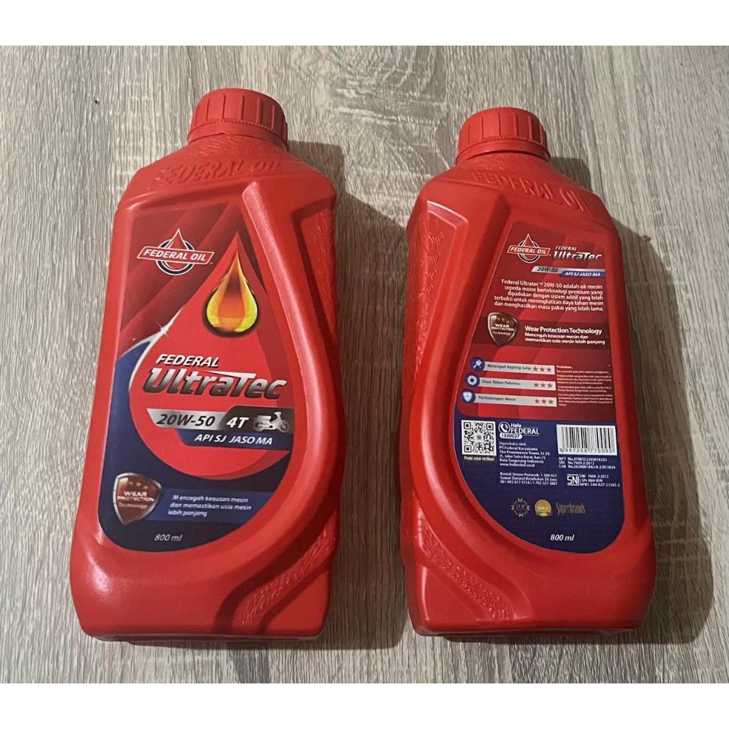 Jual Oli Federal Ultratec 800ml SAE 20W-50 Oli Motor Bebek 0.8 Liter ...