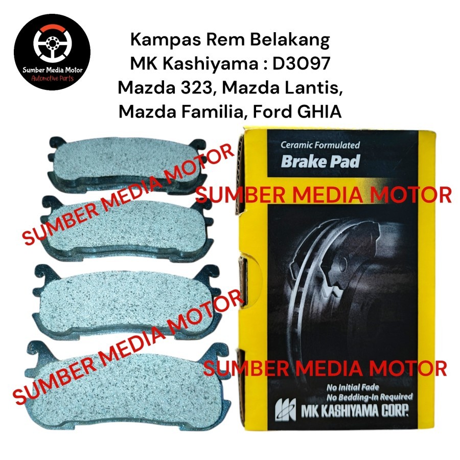 Jual MK Kashiyama Kampas Rem Belakang Brakepad D3097 Mazda 323, Mazda ...