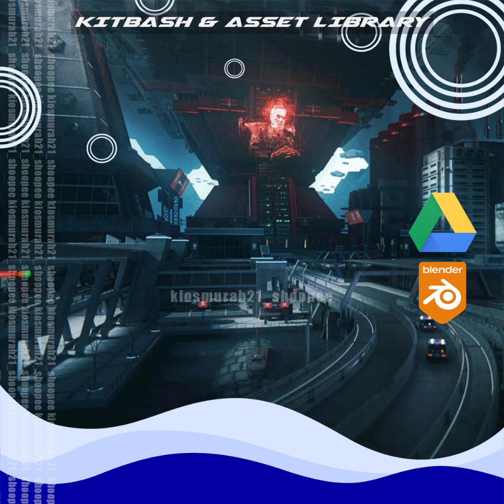 Jual KitBash3D - Brutalist Kitbash 3D Blender 3D Model Asset Library ...