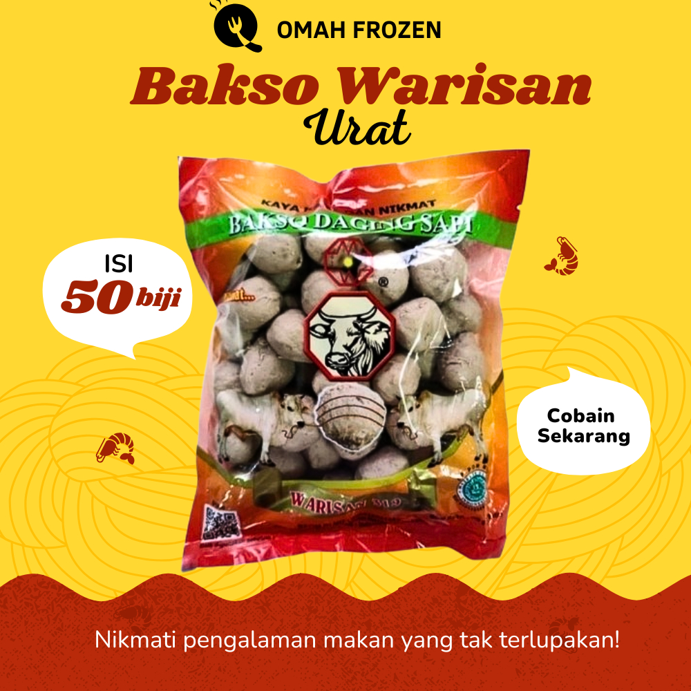 Jual Bakso Warisan Urat isi 50 butir baso Kemasan Frozen food makanan ...