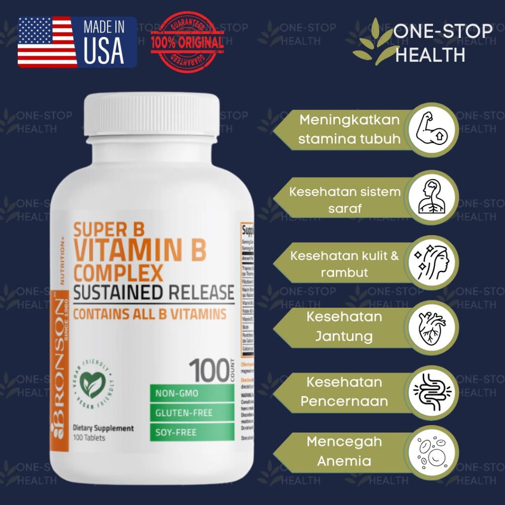 Jual Bronson Vitamin B Complex Sustained Release - 100TABS | Shopee Indonesia