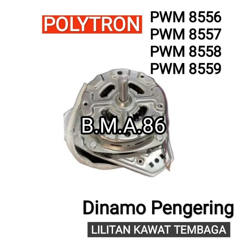 Jual Motor Dinamo Pengering Mesin Cuci POLYTRON PWM 8556 PWM 8557 PWM 8558 PWM 8559 Mesin Dinamo ...