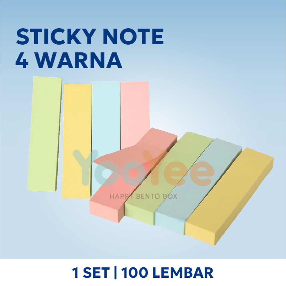Jual Yooyee sticky note 4 warna. pembatas buku, memo, dll (100 sheets ...