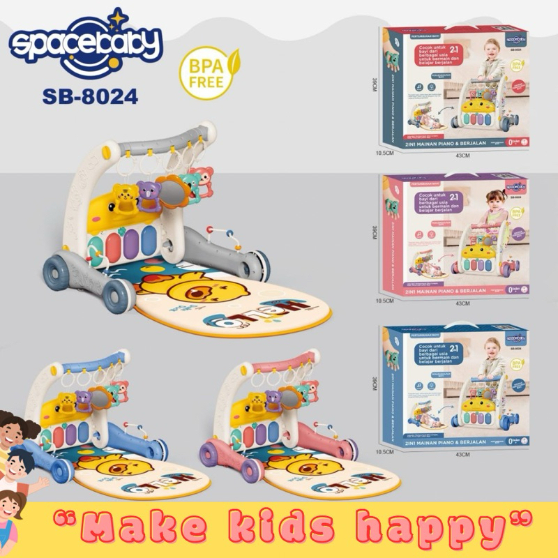 Jual SPACEBABY PIANO PLAYGYM SB- 8024 PIANO PLAYMAT & PUSH WALKER 2 IN ...