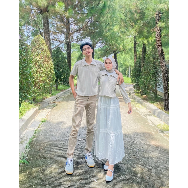 Jual Knitto Couple - Baju Couple Polo Sudah 2 Pcs Knit - Atasan Knit ...