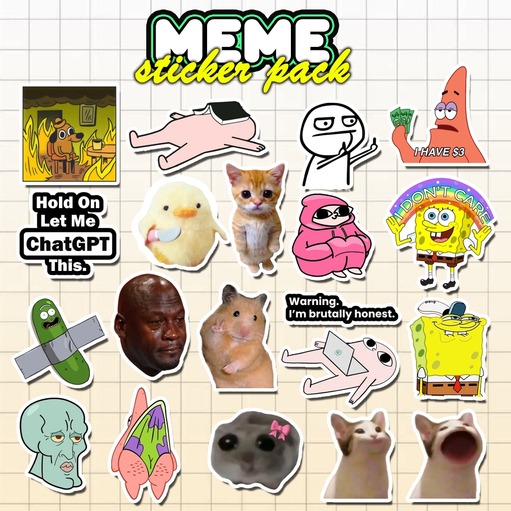 Jual 20pcs Stiker MEME Kartun Lucu | TAHAN AIR ANTI LUNTUR GARANSI 100% ...