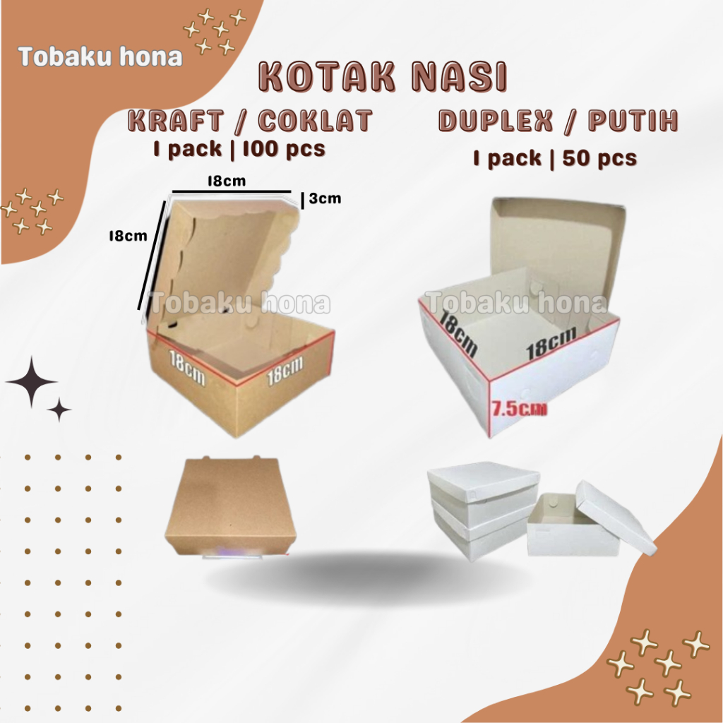 Jual Kotak Nasi Tebal u Katering Dus uk 18x18 / 20x20 Duplex Putih ...