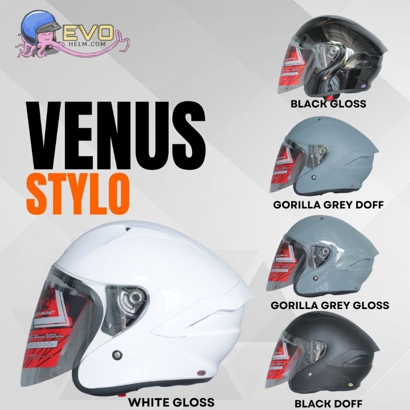 Jual HELM MURAH VENUS STYLO ORIGINAL SOLID REPLIKA KYT KYOTO & ALV ...