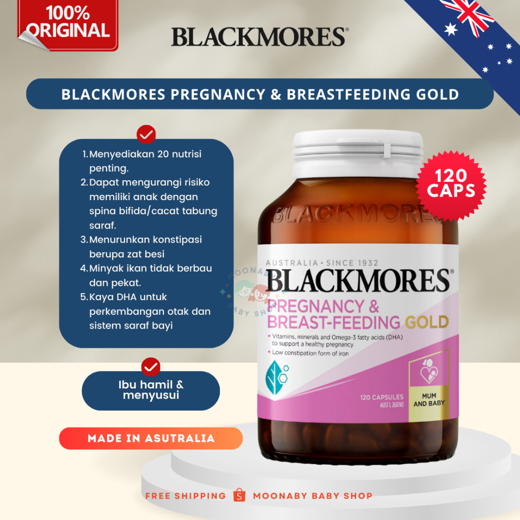 Jual Exp Date 07/2026 Blackmores Pregnancy & Breastfeeding Gold Vitamin ...