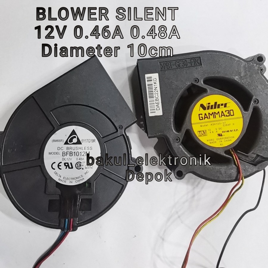 Jual fan blower silent delta nidec 12v 0.48a 0.46A diameter10cm ...