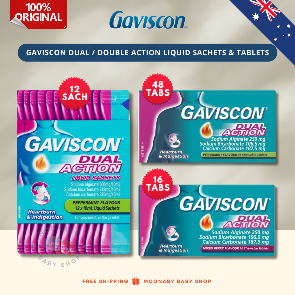 Jual Exp 05/2026 Gaviscon Dual / Double Action Liquid Sachets 12 x 10ml ...