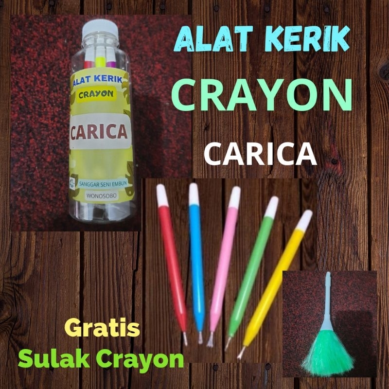 Jual Kerok Crayon Carica Isi 5 Batang Bonus Kuas Crayon | Shopee Indonesia