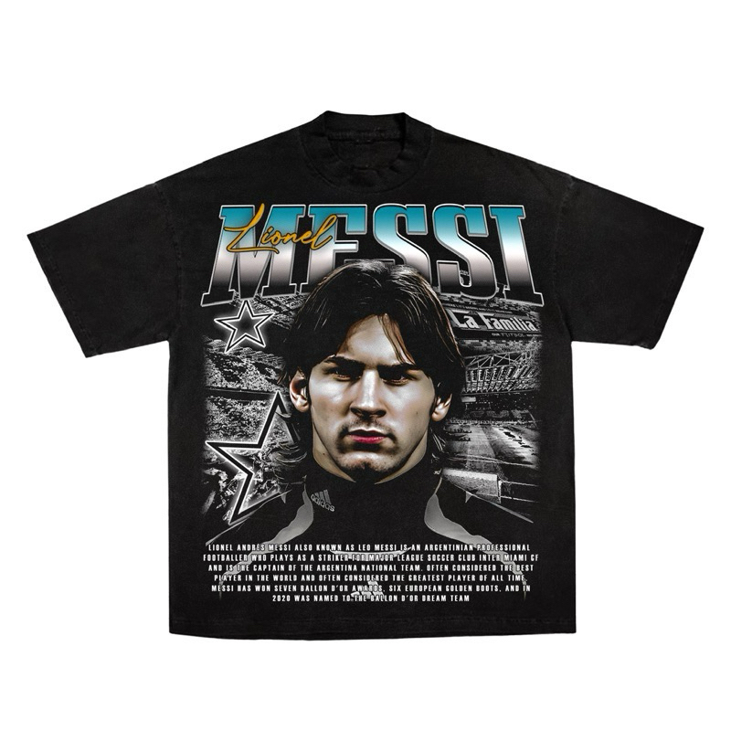 Jual MIZZY oversized tee leo messi football vintage bootleg Tshirt ...