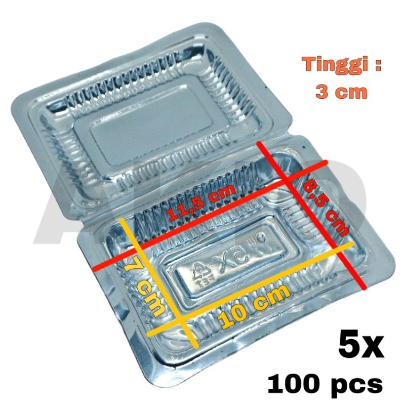 Jual Mika Plastik Kotak Bening Kecil 5X Isi 100 Pcs GLX Box Wadah ...