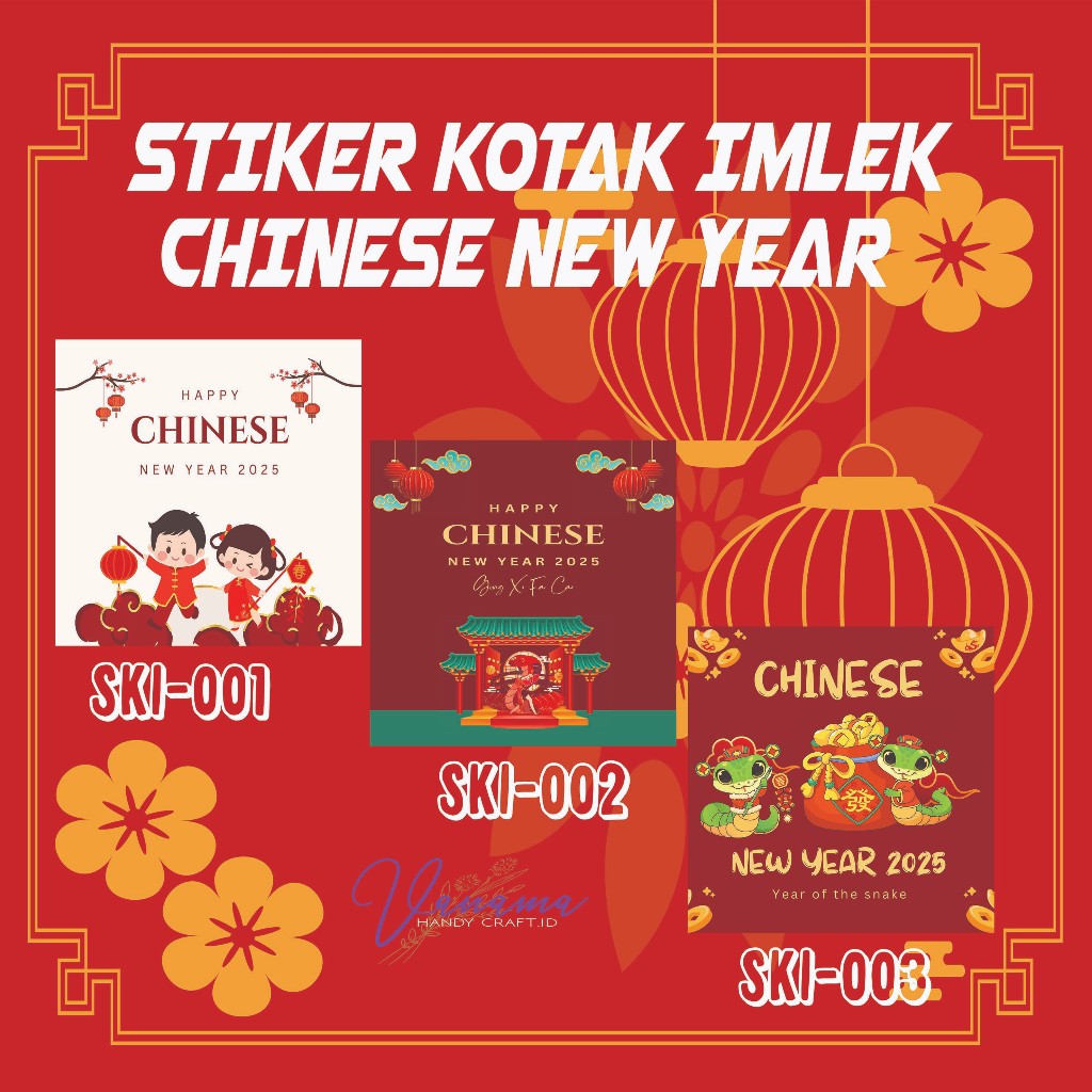 Jual STIKER IMLEK/ HAPPY CHINESE NEW YEAR 2025 UNTUK PARCEL IMLEK ...