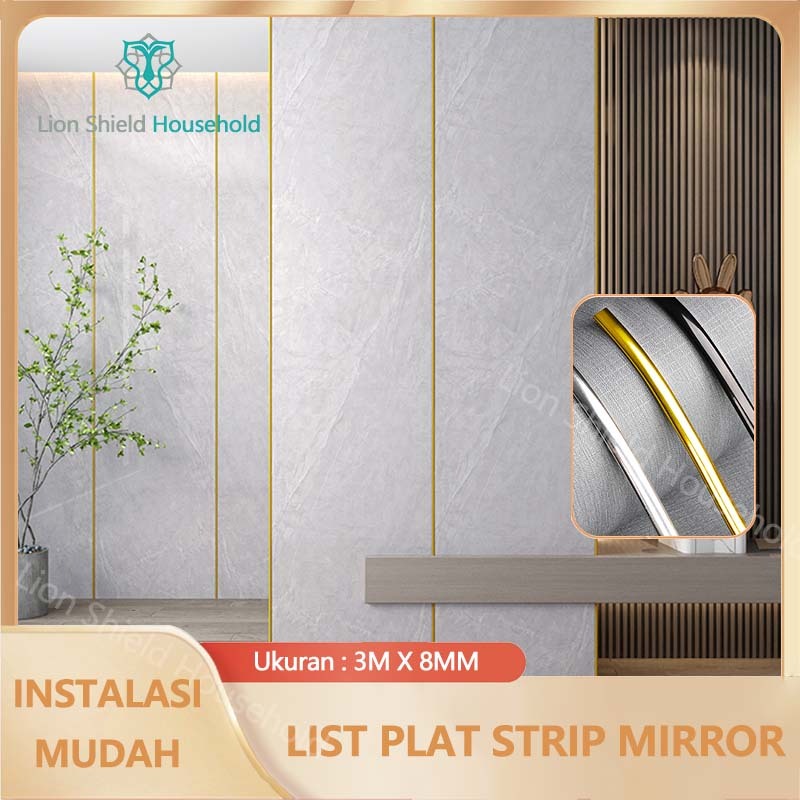 Jual LSH - Wall STICKER PANJANG 3 METER / LIST PLAT STRIP MIRROR ...