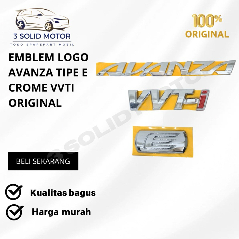 Jual EMBLEM LOGO AVANZA TIPE E CHROME VVTI ORIGINAL | Shopee Indonesia