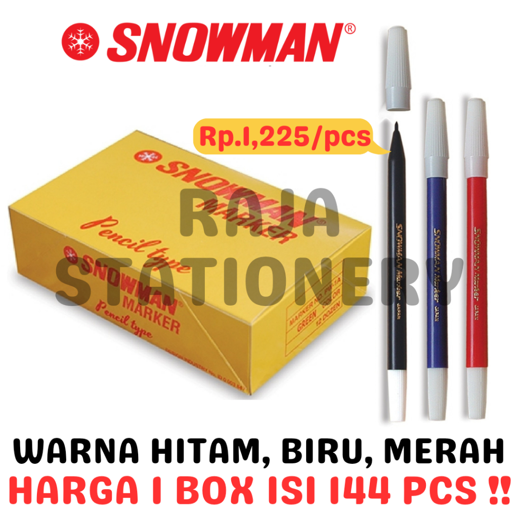 Jual SNOWMAN MARKER PAPER BLACK BLUE RED SPIDOL SNOWMAN PW-1A PW1A ...