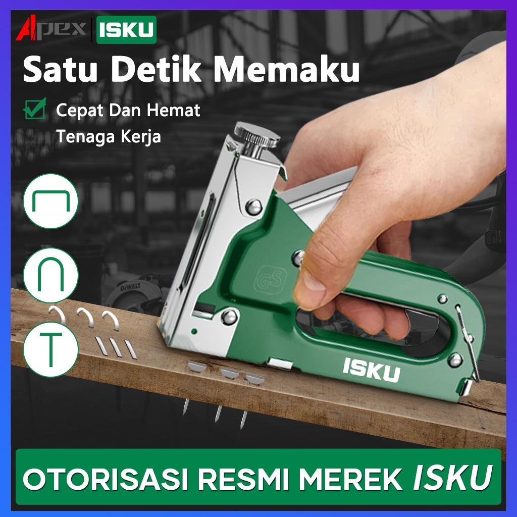 Jual ISKU Isi Staples tembak jok motor/Stapler tembak kayu gun paku ...