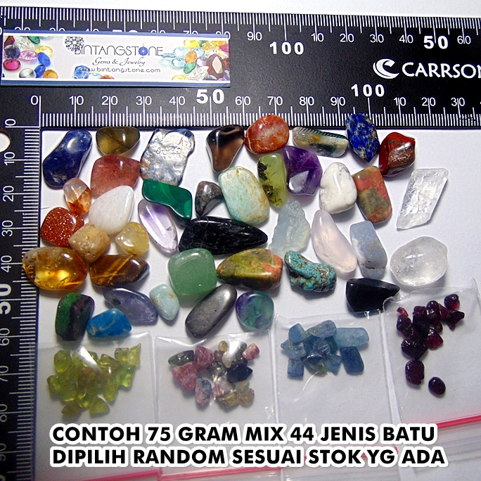 Jual Crystal Stone Mix 75 Gram 44 Jenis Batu Atau 20 gram 20 Jenis Batu ...