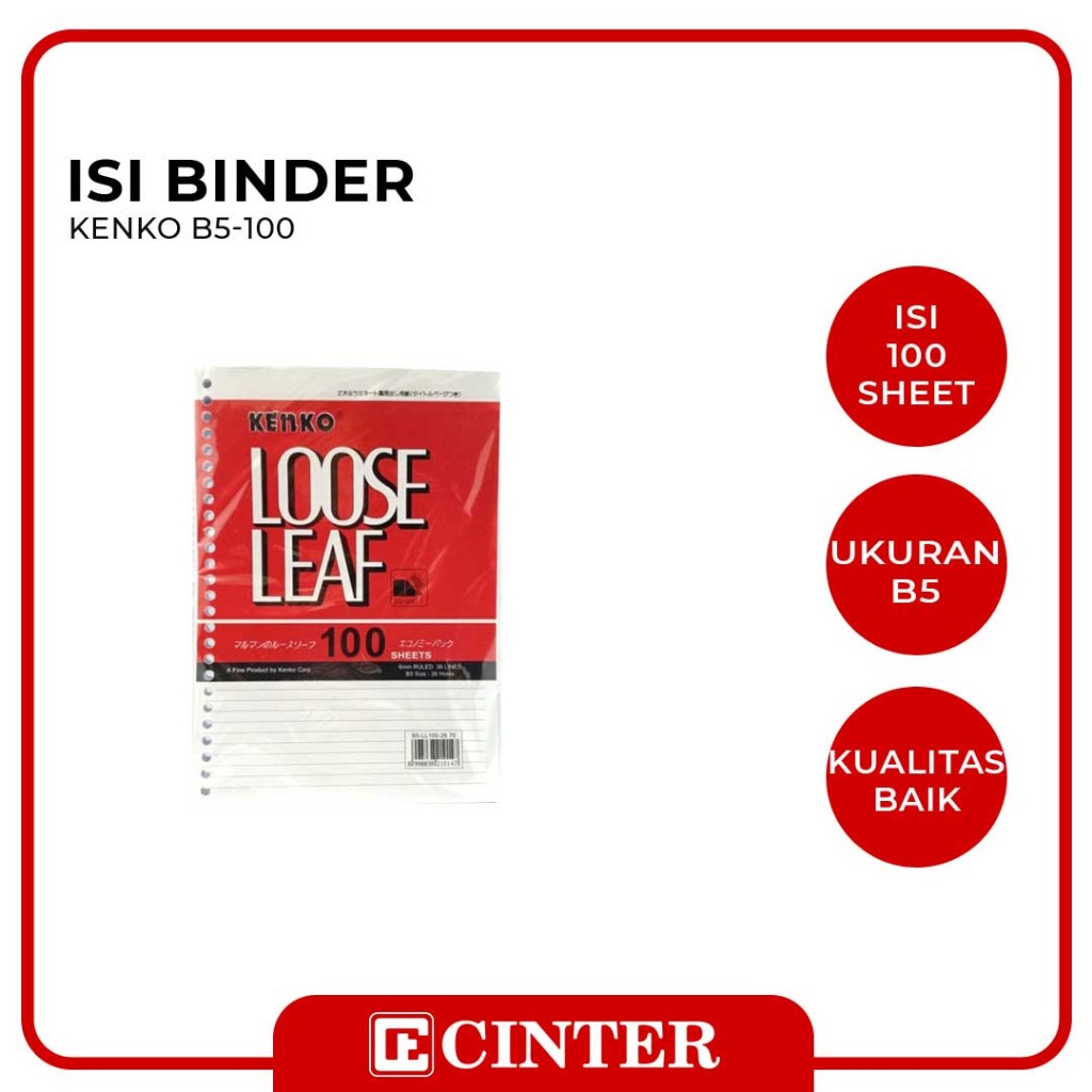 Jual KENKO - LOOSE LEAF / ISI BINDER 100 LEMBAR UKURAN B5 | Shopee ...