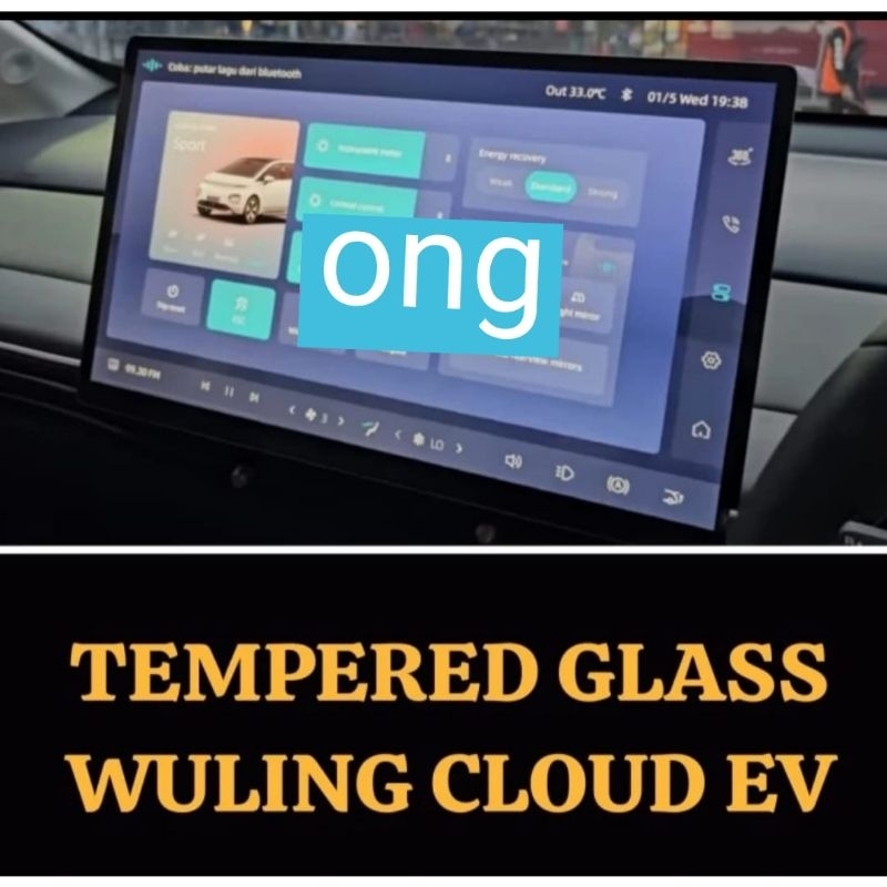 Jual anti gores tempered glass head unit speedometer wuling clound EV ...