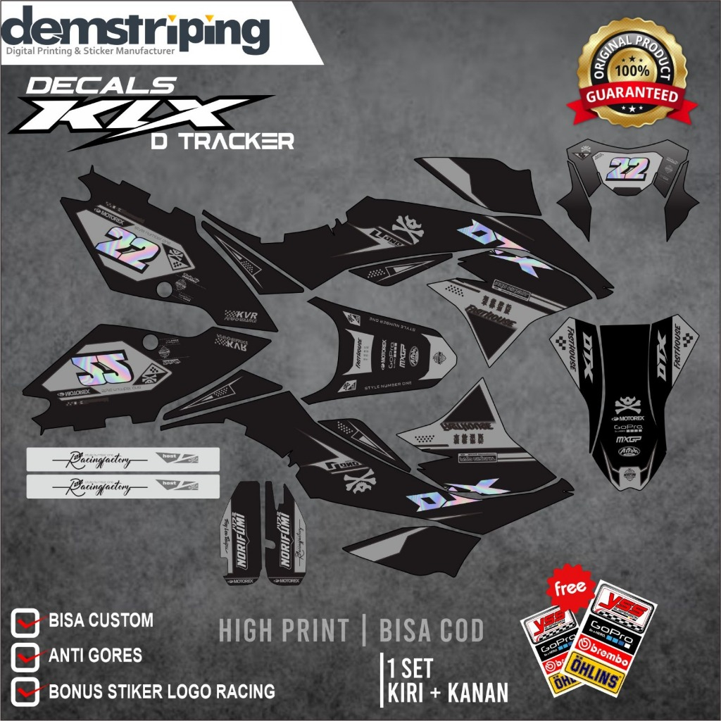 Jual DECALS STICKER KLX D TRACKER MOTIF TERBARU FULL BODY BISA CUSTOM ...