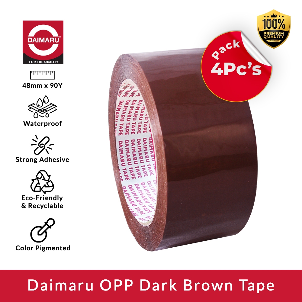Jual [Dapat 4pcs] Daimaru OPP Lakban Cokelat Tua 48mm x 90 Yard | Shopee Indonesia