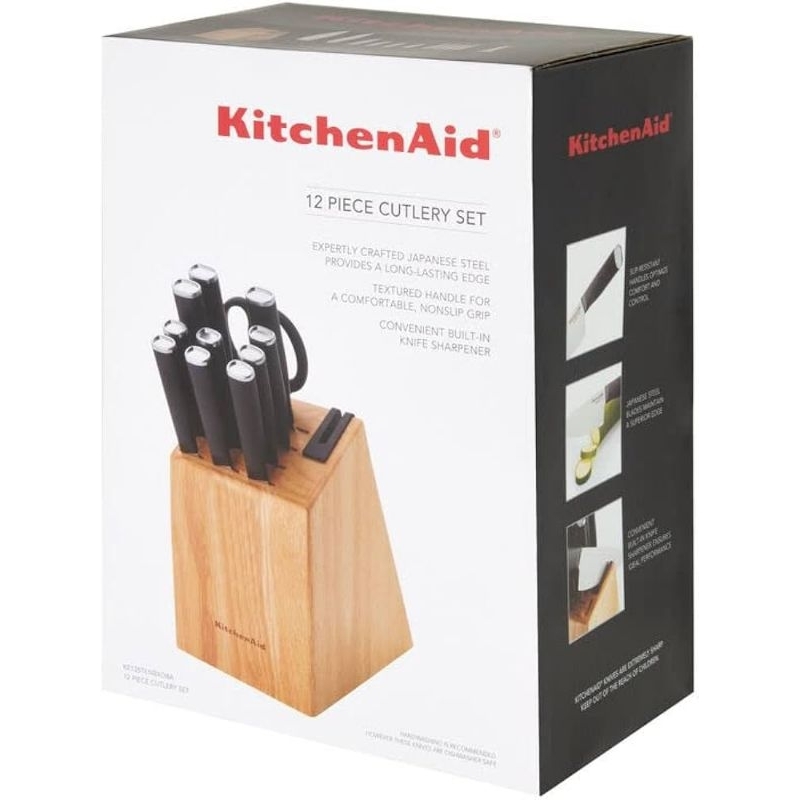 Jual KitchenAid Triple Rivet Knife Block Set with Built-in Knife ...