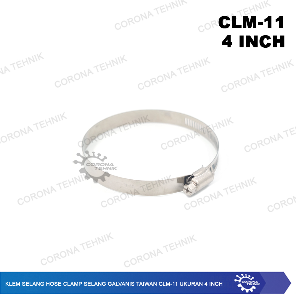 Jual Ukuran 4 Inch Klem Selang Hose Clamp Selang Galvanis Taiwan CLM-11 ...