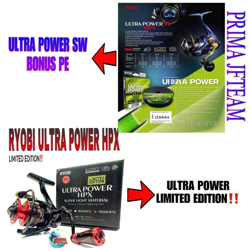 Jual REEL RYOBI ULTRA POWER LIMITED EDITION dan RYOBI ULTRA POWER SW 800 & 1000 | Shopee Indonesia