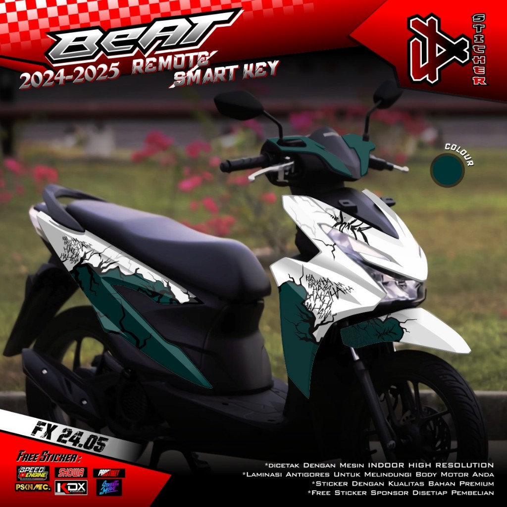 Jual TERBARU Decal Stiker Honda Beat CBS Street Deluxe Gen 2 SMART KEY ...