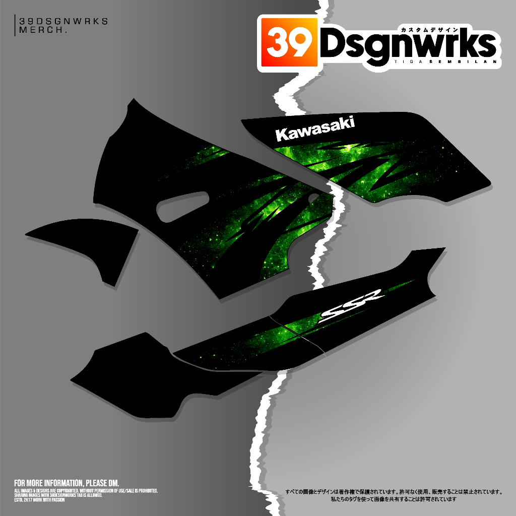 Jual STIKER STRIPING MOTOR CUSTOM SET Kawasaki Ninja 150 SSR Motif ...
