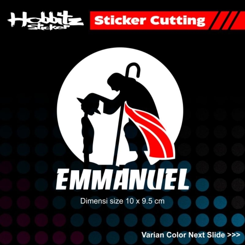 Jual Stiker Rohani Kristen Tulisan EMMANUEL Model Cutting Bahan Stiker ...
