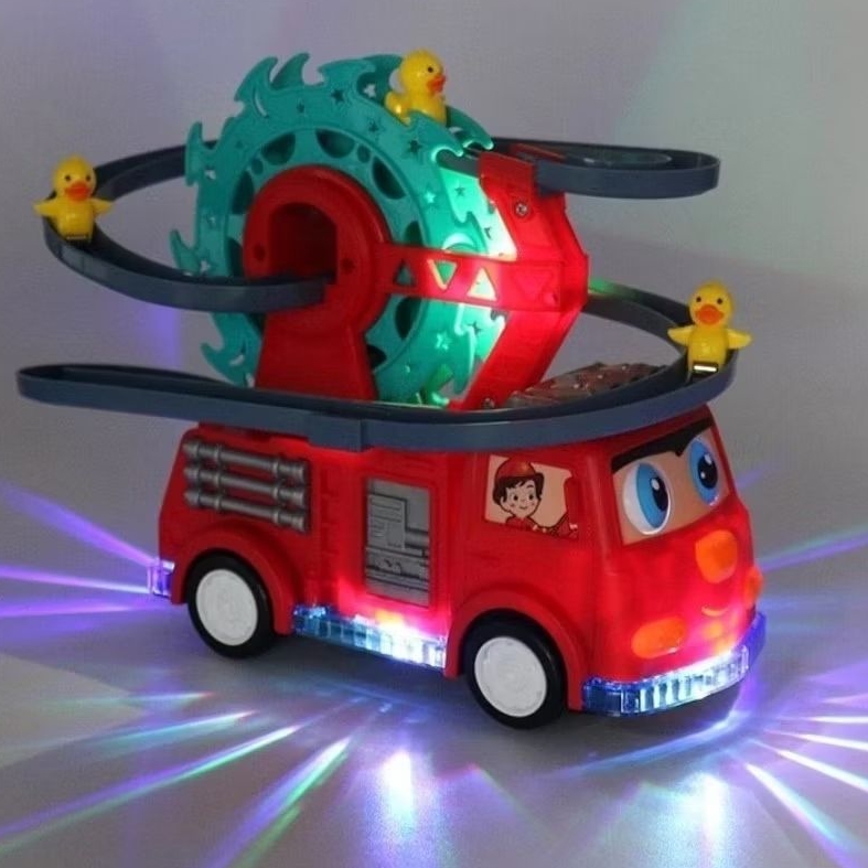 Jual Mainan Anak Mobil Pemadam Perosotan Putar Bebek / Fire Rail Car ...