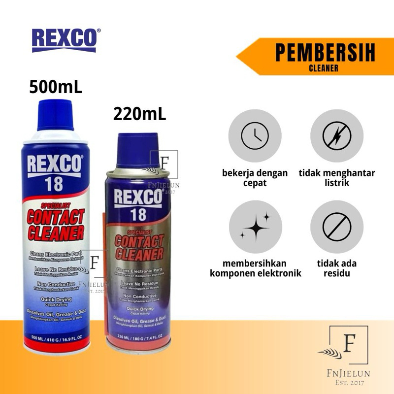 Jual Rexco 18 Contact Cleaner 500ml 220ml Pembersih komponen elektronik ...
