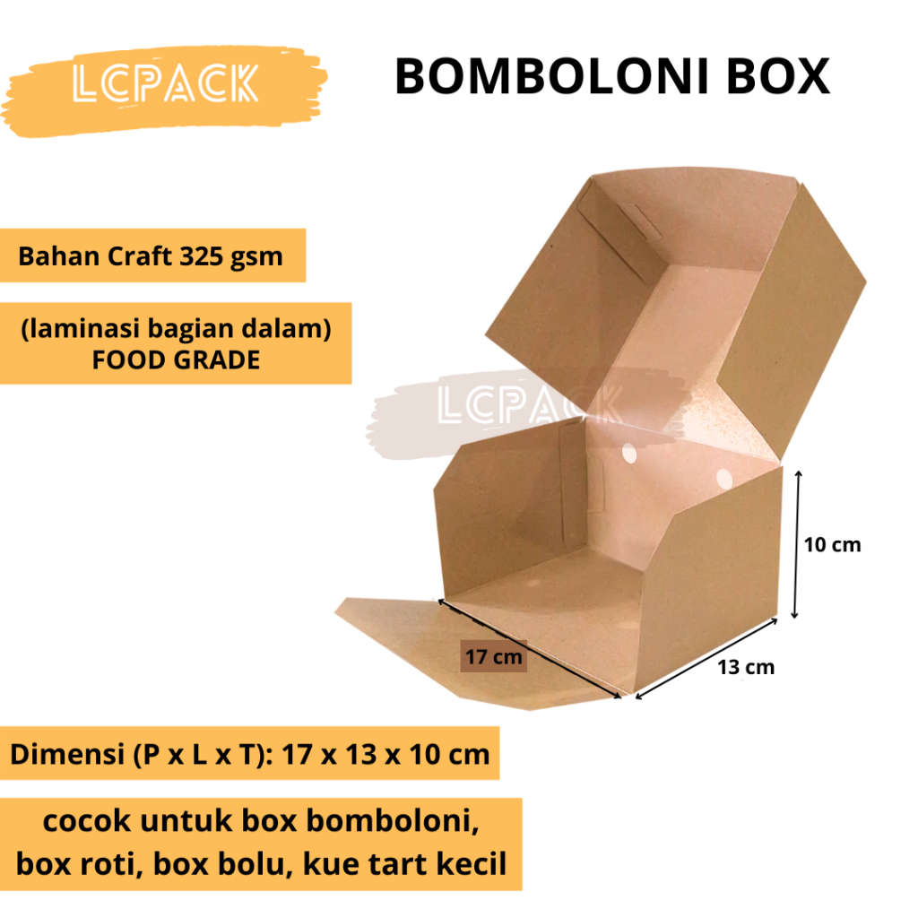 Jual PAPER CRAFT BOX BOMBOLONI DUS KUE CAKE DOS KOTAK CATERING BAHAN ...