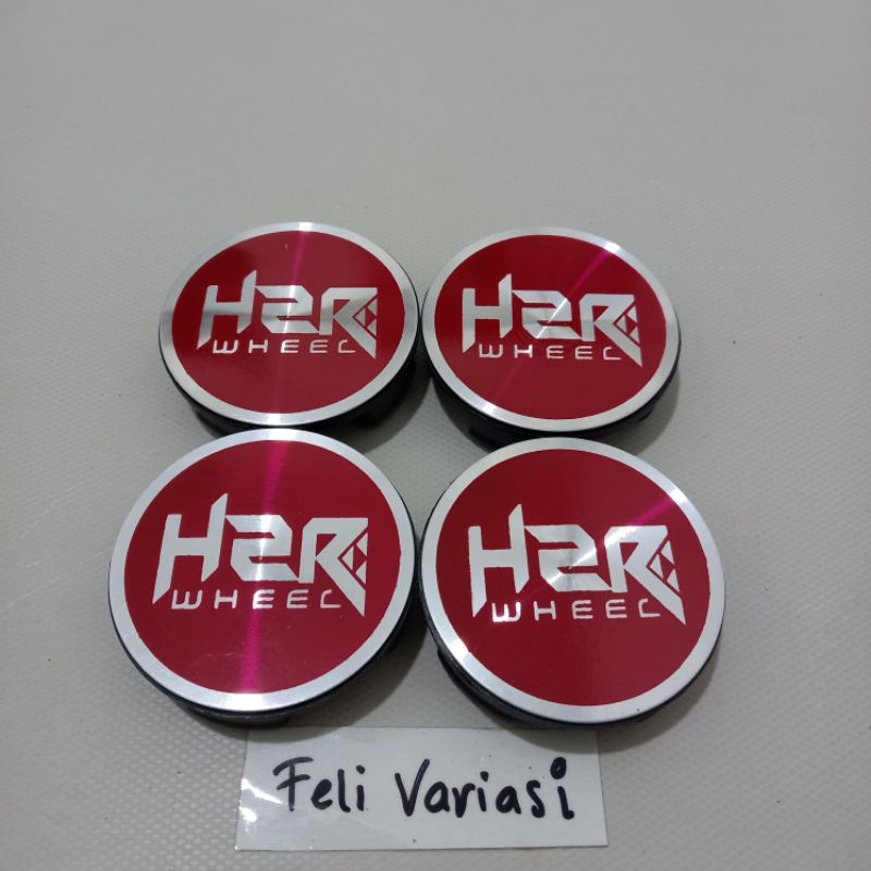Jual Dop roda tutup velg racing mobil HZR merah diameter 6 cm harga set ...