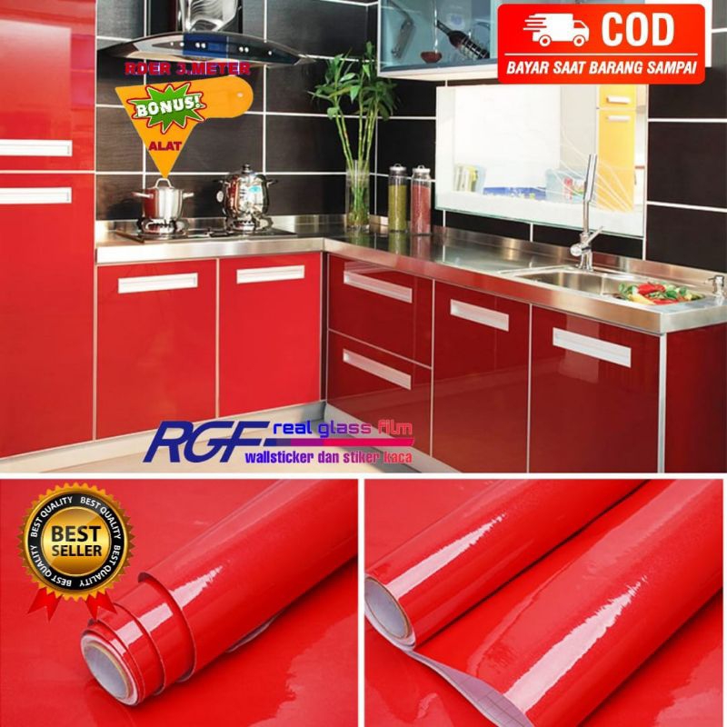 Jual HPL STIKER MERAH GLOSSY/HPL STIKER POLOS/HPL STIKER LANTAI/HPL ...